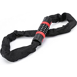 Bicycle Locks Heavy Duty Anti Theft Bike Lock Chain Bar Lock Anti Theft Mountain Bike Password Lock Portable Electric Motorcycle Lock Bike Accessories (Color : Red, Size : 0.9m)