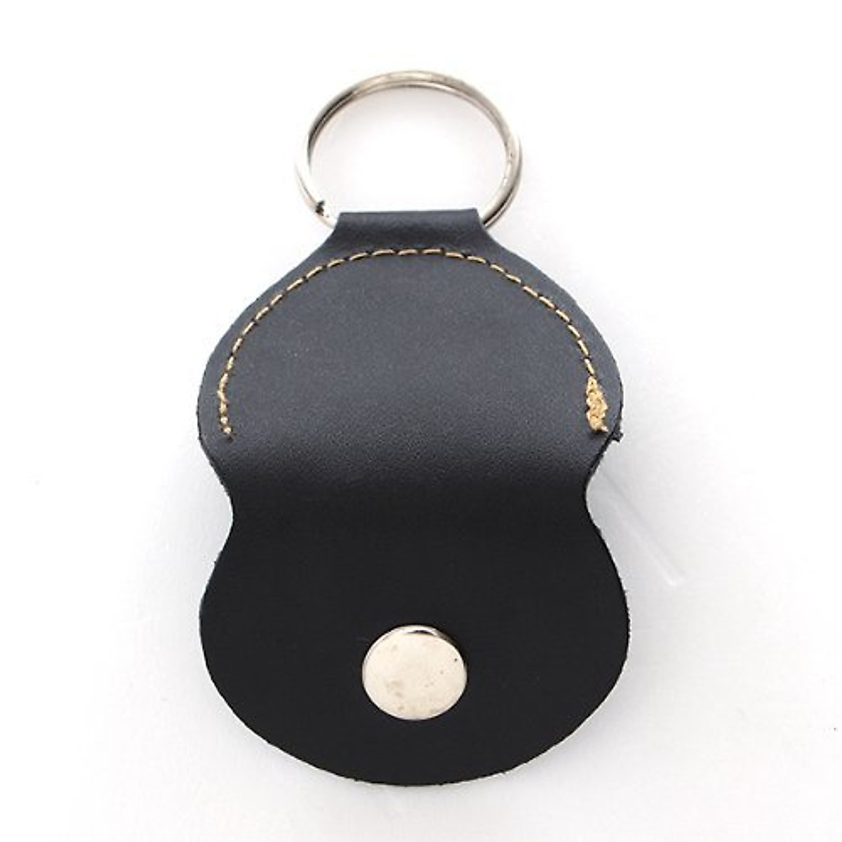 StaiBC Guitar Picks Holder Case Black Leather Keychain Plectrum Cases Bag