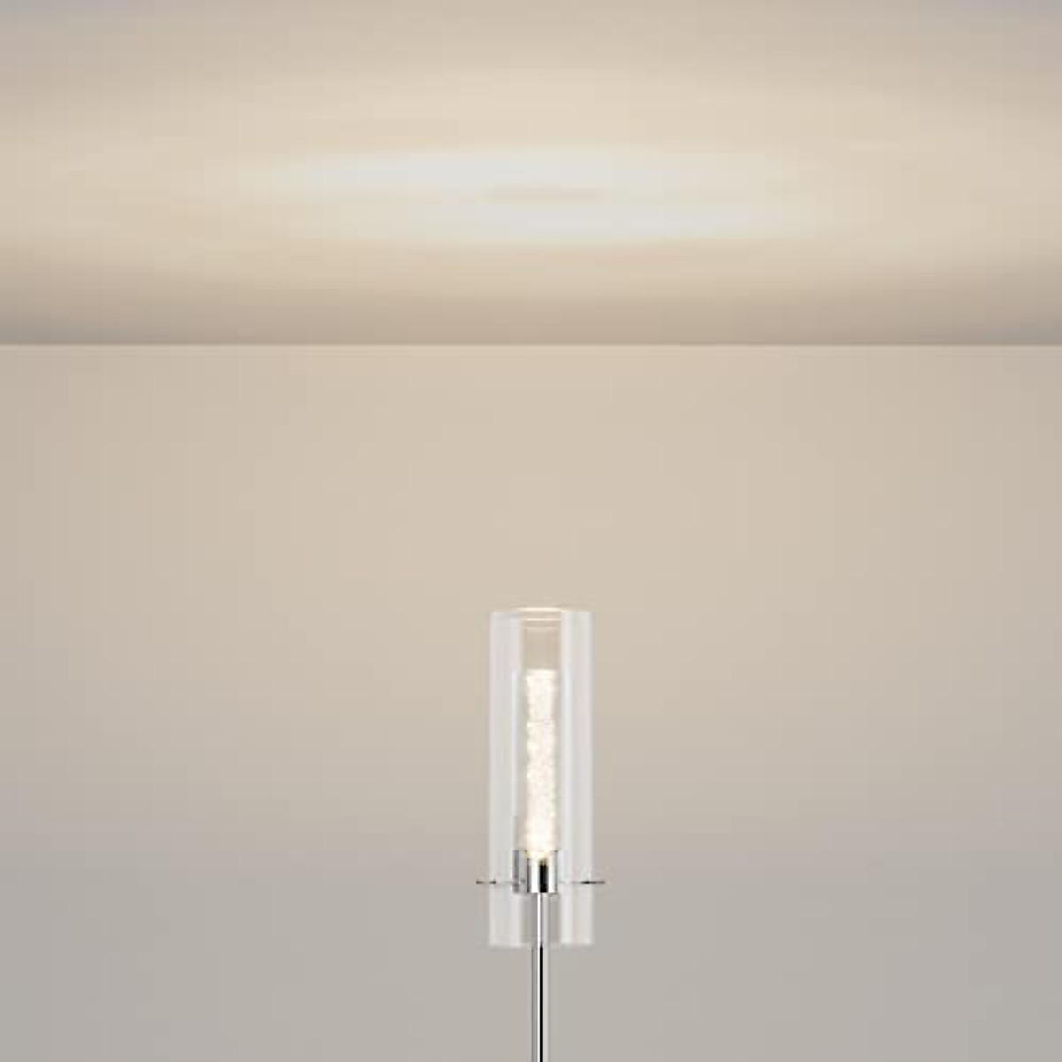 Ralbay Chrome Floor Lamp, Glass LED Floor Lamp Chrome Tall Floor Lamp,Modern Torchiere LED Floor Lamp,Chrome Glass Floor Lamp for Living Room, Silver Slender Glass Standing Lamp for Bedroom