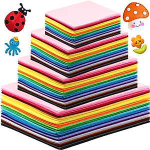 Newwiee 320 Felt Sheets with 4 Different Sizes Felt Fabric Sheets Bulk Assorted Colors Sewing Fabric Colored Felt Squares Craft Felt for Kids DIY Patchwork Decoration School Projects, 40 Colors