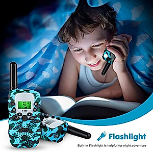 GINMIC Walkie Talkie for Kids, Toys for 3-12 Year Old Boys Girls with Backlit LCD Flashlight, Kids Walkie Talkies Long Range 22 Channels 2 Way Radio for Hiking Camping, Xmas Birthday Gift Present