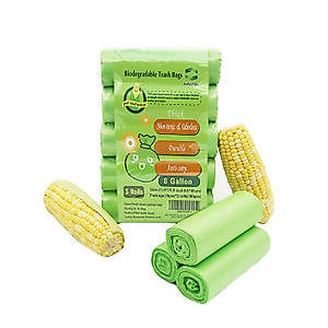 8 Gallon Trash Bags, Inwaysin Garbage Bags Compatible with Simple Human H Trash Can, Compostable 6-9 Gal 30L ( Clear Green, 100 Count (Pack of 1))