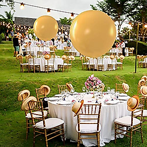 Prextex Gold Giant Balloons - 8 Jumbo 36 Inch Gold Balloons for Photo Shoot, Wedding, Baby Shower, Birthday Party and Event Decoration - Strong Latex Big Round Balloons - Helium Quality