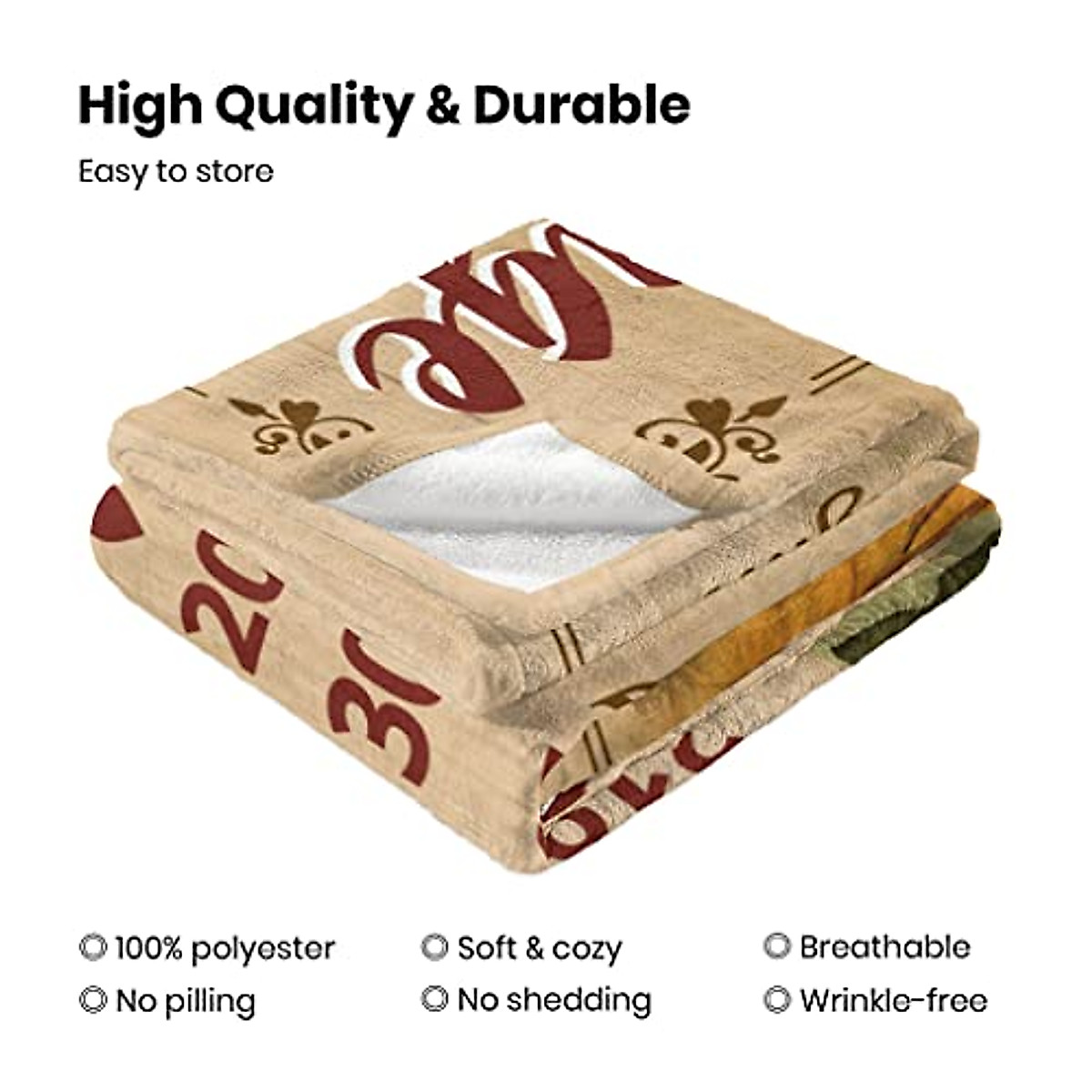 Pigipfu Anniversary Marriage Gifts, Anniversary Blankets 60x50 Gifts for Him, 60th Anniversary Wedding Gifts for Husband, 60 Year Anniversary Wedding Gifts for Wife, Anniversary Wedding Gifts for Her