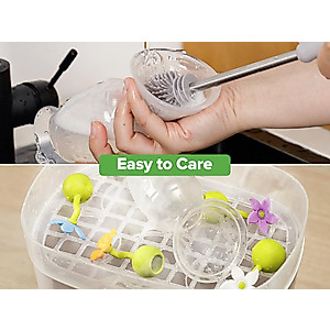 haakaa Manual Breast Pump with Suction Base and Flower Stopper Set for Breastfeeding (5oz/150ml)(White)