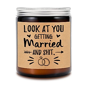 KrysDesigns Look at You - Getting Married and Shit Candle - Wedding Gift - Funny Candle - Best Friend Gift - Lavender Scented Candles - Soy Candles,8oz