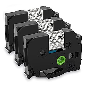 White on Clear TZe Compatile with Brother P Touch Label Tape TZe-135 TZe135 Tz Tape 12mm 0.47 Laminated Clear for PT-D210 D220 D200 H110 D400 Label Maker