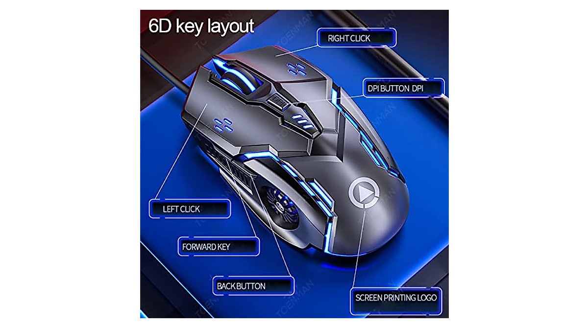 Smaige Gaming Mouse: 6 Buttons & 3200 DPI Sensitivity