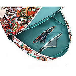 Canvaslove Paisley Waterproof laptop backpack with Massage Cushion Straps and USB charging port for laptop up to 15 inch Men Women Student Outdoor Travel Backpack