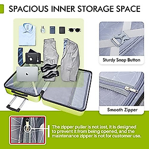 AnyZip Luggage PC ABS Hardside Lightweight Suitcase with 4 Universal Wheels TSA Lock Checked-Large 28 Inch Apple Green