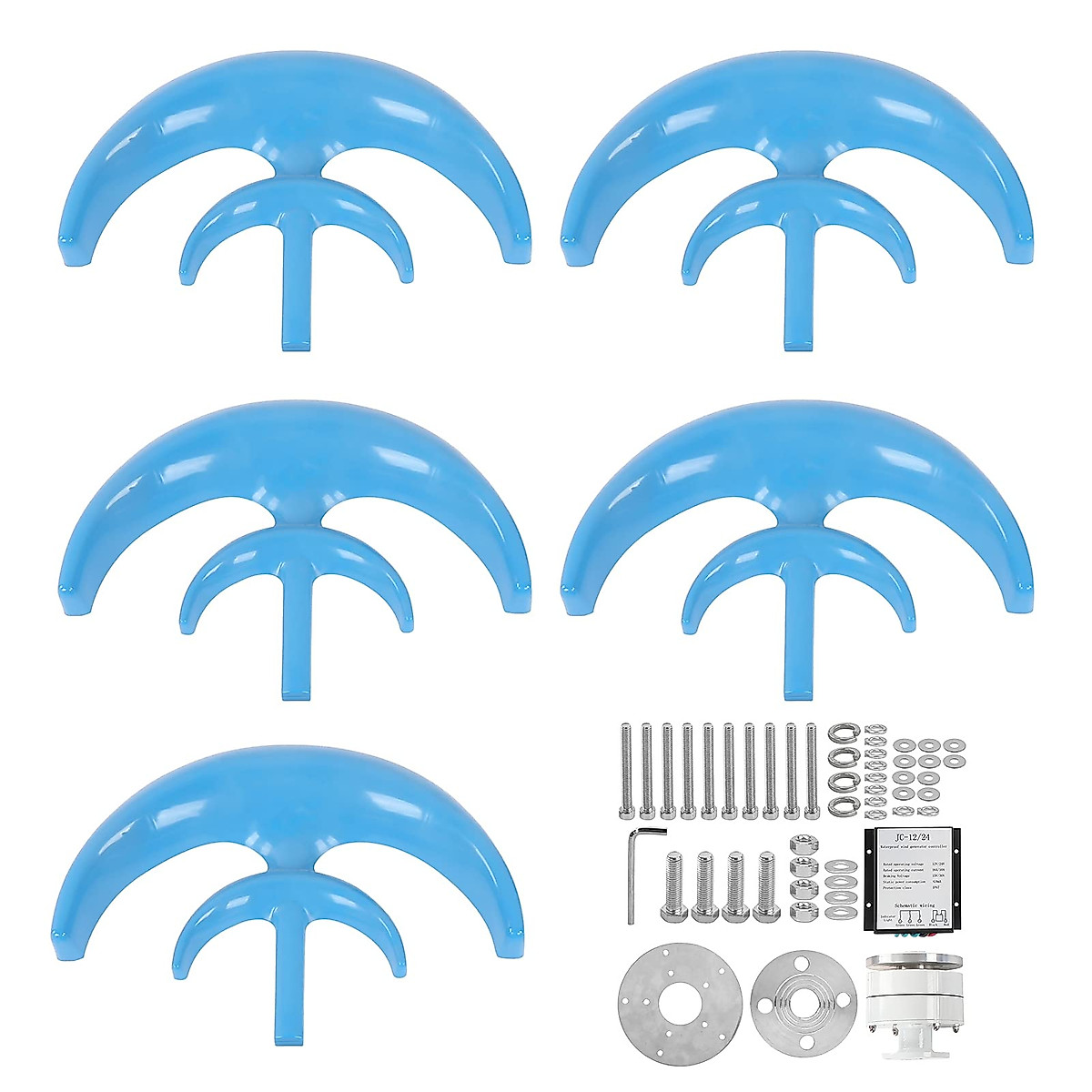 WANGYONGQI 12000W Wind Solar Hybrid System 5 Blades Controller Lantern Vertical Axis Wind Turbine Generator Motor Kit for Home Windmill Use,220v