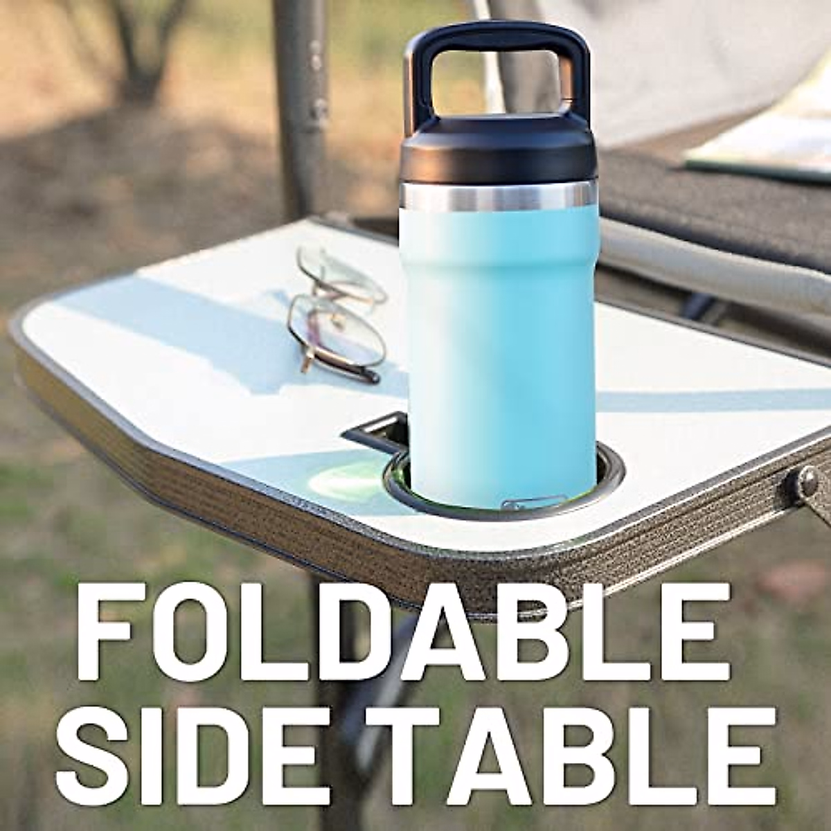 TIMBER RIDGE Lightweight Oversized Camping Chair, Portable Aluminum Directors Chair with Side Table for Outdoor Camping, Lawn, Picnic and Fishing, Supports 400lbs (Black) Ideal Gift