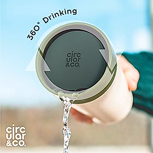 Circular and Co Reusable Coffee Cup 12oz/340ml - The World's First Travel Mug Made from Recycled Coffee Cups, 100% Leak-Proof, Sustainable & Insulated (Cream & Cosmic Black)