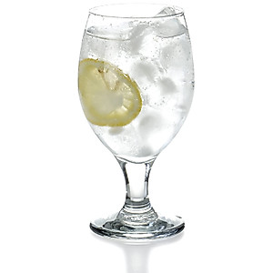 Red Co. Belluno Classic Clear Glasses for Water, Juice, Liquor - Wine Goblets - Set of 6 (13.5 Ounces)