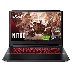 Acer Nitro 5 AN517-41-R7EY Gaming Laptop, AMD Ryzen 5 5600H Hexa-Core Processor | NVIDIA GeForce GTX 1650 | 17.3" FHD IPS Display | 8GB DDR4 | 512GB NVMe SSD | WiFi 6 | Backlit Keyboard