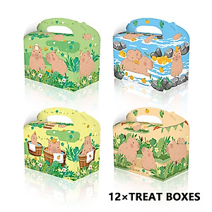 Heidaman Capybara Party Supplies,Capybara Candy Bags，Capybara Goodie Bags,Capybara party favor bags，12Pce 2 Styles Capybara Theme Gift Bags