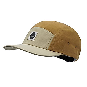 Croogo Flat Brim Baseball Cap 5-Panel Trucker Cap Golf Tennis Sports Cap Sunshade Peaked Cap Five Panel Hat Cap,Khaki-BB1