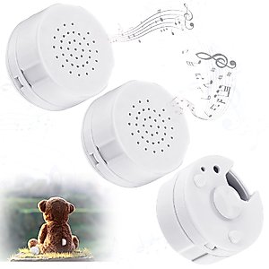 3 Pcs Voice Recorder for Stuffed Animal, Voice Recorder Box Stuffed Bear Mini Voice Recorder Device, DIY Custom Voice Message Toy Voice Recorder for Baby Dolls, Plush Toys and Pillows (20s Edition)