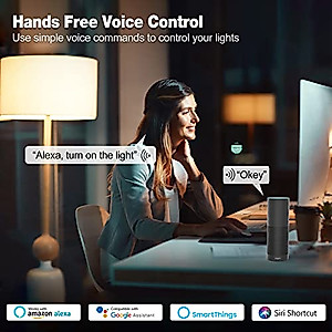 Konodar Smart Alexa Light Bulbs with Remote, Bluetooth & WiFi Dimmable E26 Bulb 9W Ultra-Bright Music Sync Color Changing Led Light Bulbs Works with Alexa, Google Home, Siri Shortcut, 2 Pack