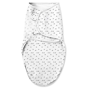 SwaddleMe Luxe Easy Change Swaddle, Ellie Elephant/Triangle Grey, Small/Medium (0-3 Months)