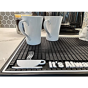 Highball & Chaser Premium Coffee Mat 18in x 12in. 1cm Thick Durable Kitchen Counter-Coffee Bar Accessories Fit Under Coffee Maker Coffee Pot Espresso Machine Mat