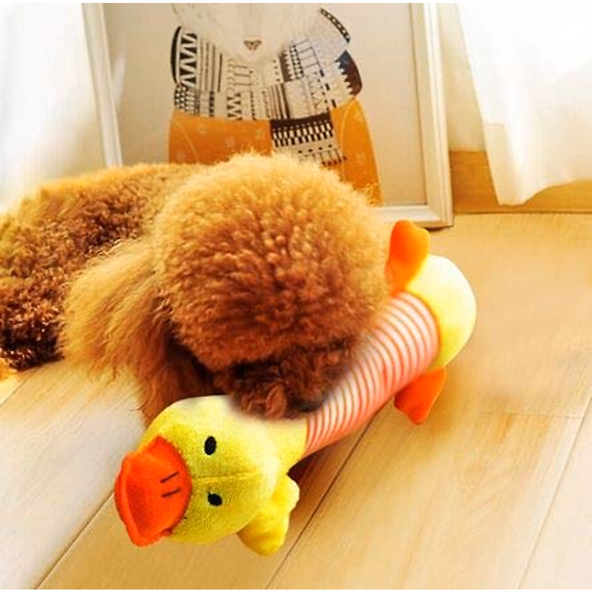 Cute Pet Dog Cat Plush Squeak Sound Dog Toys Funny Fleece Durability Chew Molar Toy Fit for All Pets Elephant Duck Pig (E)