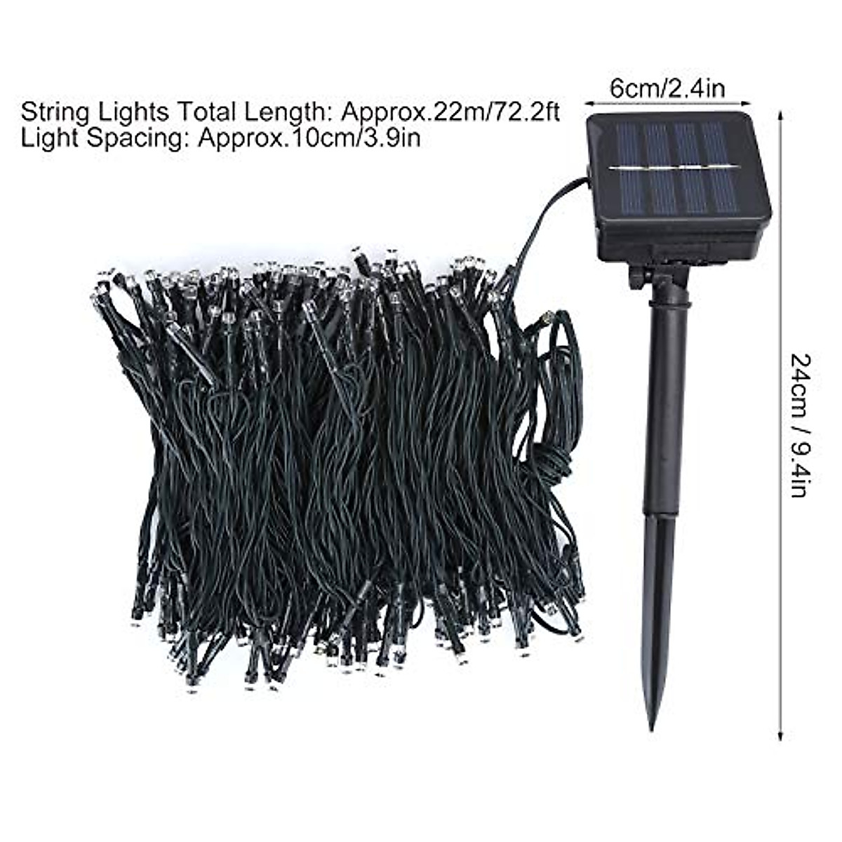 DDGD 22M 200LED Solar String Lights Waterproof Decorative Lamp with 8 Modes, Waterproof Crystal Ball LED Lights Outdoor Solar Powered Lights, Decorative Lighting for Home, Garden, Party, Festival