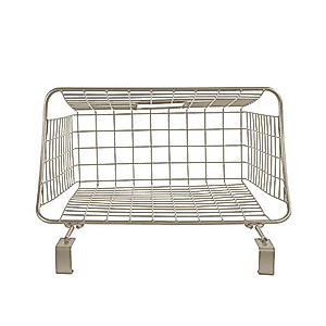 Spectrum Diversified Grid Trash Bin Plastic Holder for Kitchen Storage & Organization, Under Sink Organizer for Recycling Grocery Bags, Extra Large, Satin Nickel PC