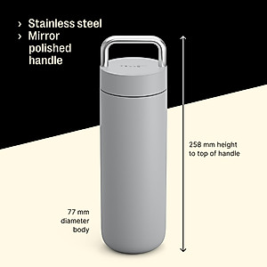 Fellow 20 oz Carter Carry Vacuum Insulated Tumbler for Water, Tea, Coffee, Smoothies, & more - Stainless Steel - Keeps Heat for 12 Hours/Stays Cold for 24 Hours-Leak-Proof Seal-Slim Width - Matte Grey