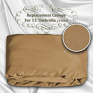 BenefitUSA Umbrella Cover Canopy 13ft 8 Rib Patio Replacement Top Outdoor-tan
