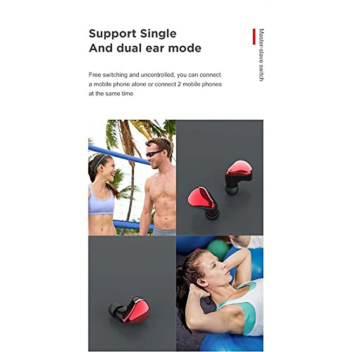 Bluetooth 5.0 True Wireless Earbuds Immersive 3D Stereo Sound Effects, Touch Control (Black)