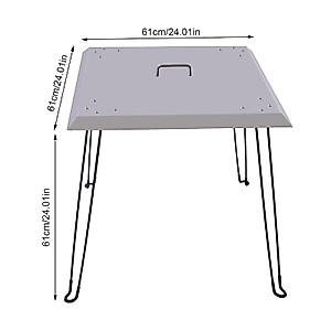 Fire Pit Heat Deflector, 30''x30''x13'' Outdoor Stainless Steel Fire Pit Cover Square Fire Pit Burner Cover to Push Heat Down and Out with 4 Foldable Legs & Carrying Handle