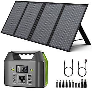 Enginstar 150W Small Solar Generator with 60W Solar Panel, 6 Outputs 42000mAh Portable Charger Power Bank for Outdoor Home Emergency