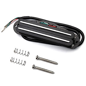 SAPHUE Dual Humbucker Single-Coil-Sized Guitar Humbucker Pickup Fit Fender Strat Squier Tele Electric Guitar (Black)