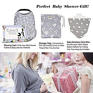 Kefee Kol Baby Nursing Cover & Nursing Poncho - Multi Use Cover for Baby Car Seat Canopy, Shopping Cart Cover, Stroller Cover, 360° Full Privacy Breastfeeding Coverage, Baby Shower Gifts for Boy&Girl