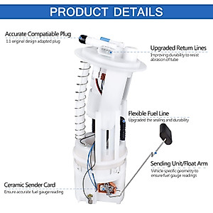 FAERSI Fuel Pump Assembly Replace# E8743M Replacement for 2005 2006 2007 2008 2009 2010 2011 2012 Frontier & Pathfinder & Xterra 2009-2011 Suzuki Equator 4.0L 2.5L