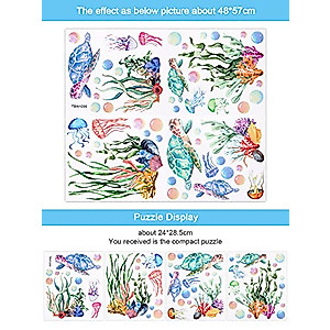 Under The Sea Wall Decals Sea Turtle Seaweed Wall Stickers Kalolary 3D Under The Sea Coral Reef Ocean Grass Bubbles Wall Decals Wall Decoration for Wall Corner Nursery Room Children Bedroom Bathroom Living Room