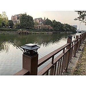 JSBDPHW Creative Personality LED Column Light Outdoor Solar Pillar Lamp Waterproof IP45 Courtyard Fence Post Light Villa Garden Lawn Decoration Landscape Light