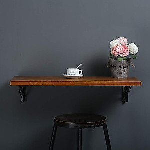 (40" Lx16 W) Industrial Rustic Folding Wall Mounted Workbench Drop Leaf Table, Dining Table Desk, Pine Wood Wall Mounted Bar Tables,Workbench,Study Table,Collapsible Butcher Block Solid Wood Table