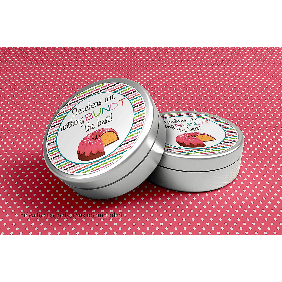 Nothing Bundt The Best Teacher Appreciation Thank You Sticker Labels, 40 2" Party Circle Stickers by AmandaCreation, Great for Envelope Seals & Gift Bags