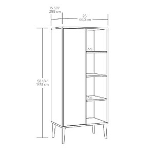 Sauder Ambleside Engineered Wood/Metal Storage Cabinet in Serene Walnut