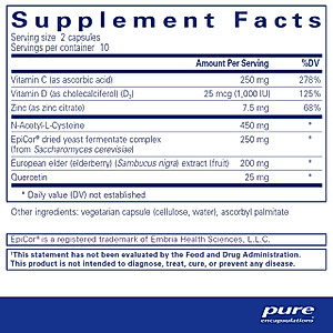 Pure Encapsulations PureDefense with NAC | Enhances First-Line Immune Defense and Upper Respiratory Health | 20 Capsules