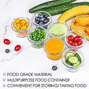 YARYOUNG 24 Pack 4oz MINI Glass Food Storage Containers, Small Glass Containers with Airtight Locking Lids, Glass Food Jars for Condiments, Canning, Snacks, Jams, Food, Dishwasher Safe, Round