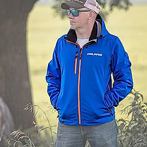 Polaris Men’s Softshell Jacket - Blue/Orange - Size Medium