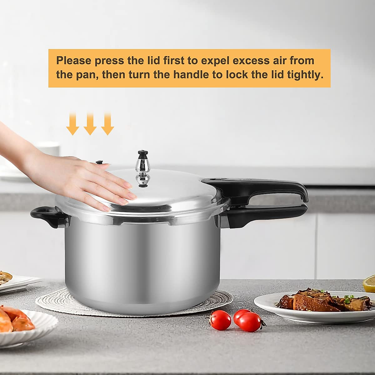 Fulgutonit 12 Quart Pressure Cooker,Aluminum Pressure Canner w/Canning Rack & Easy Lock Lid for Canning, Steaming