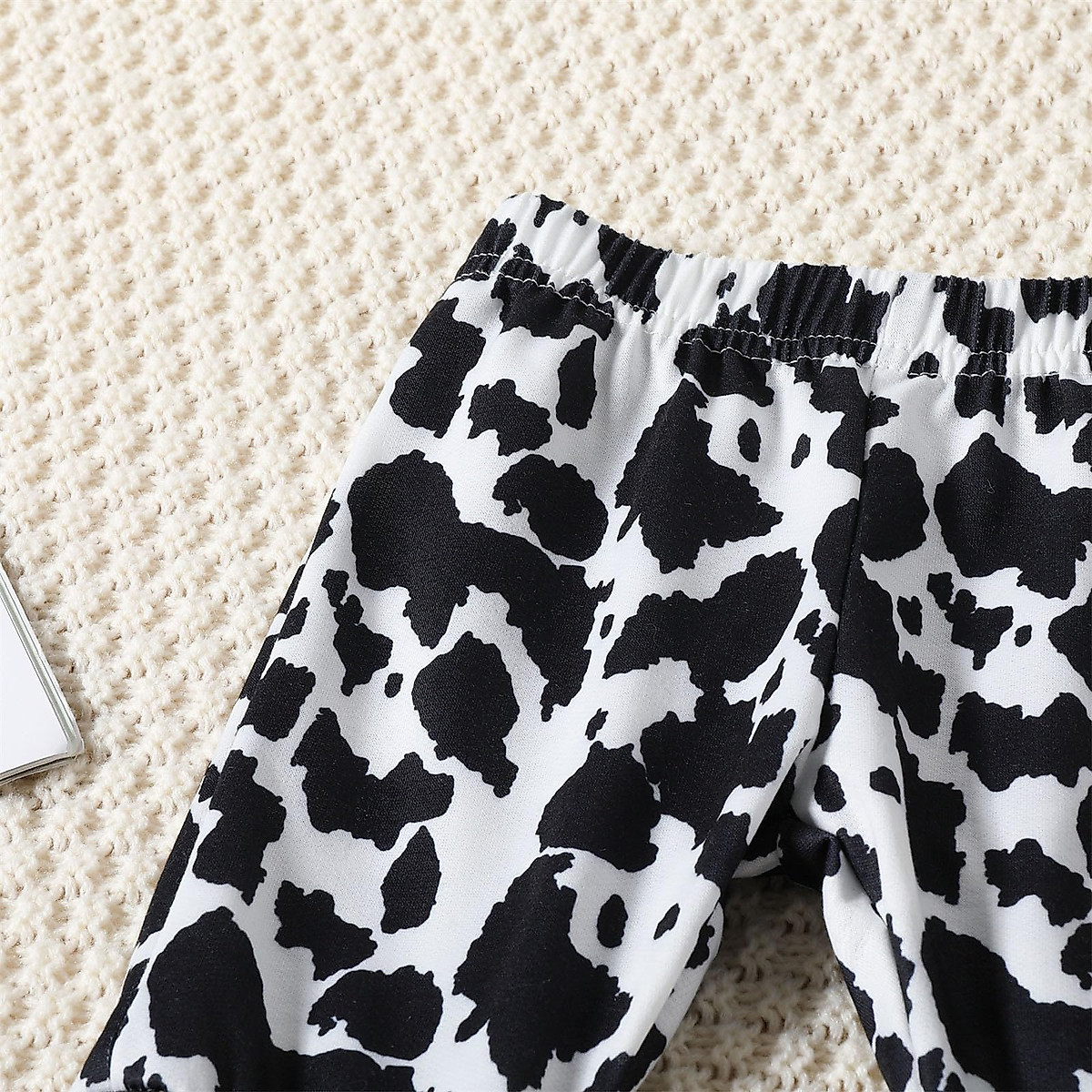 Pack Baby Swaddles Children's Clothing Autumn Western Girls Cartoon Bull Head Sweater Tassel Flared Pants Crop