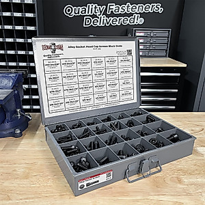 Inch Alloy Allen Socket Head Cap Screws Bolts Coarse Thread Black Oxide Assortment - 453 PCS