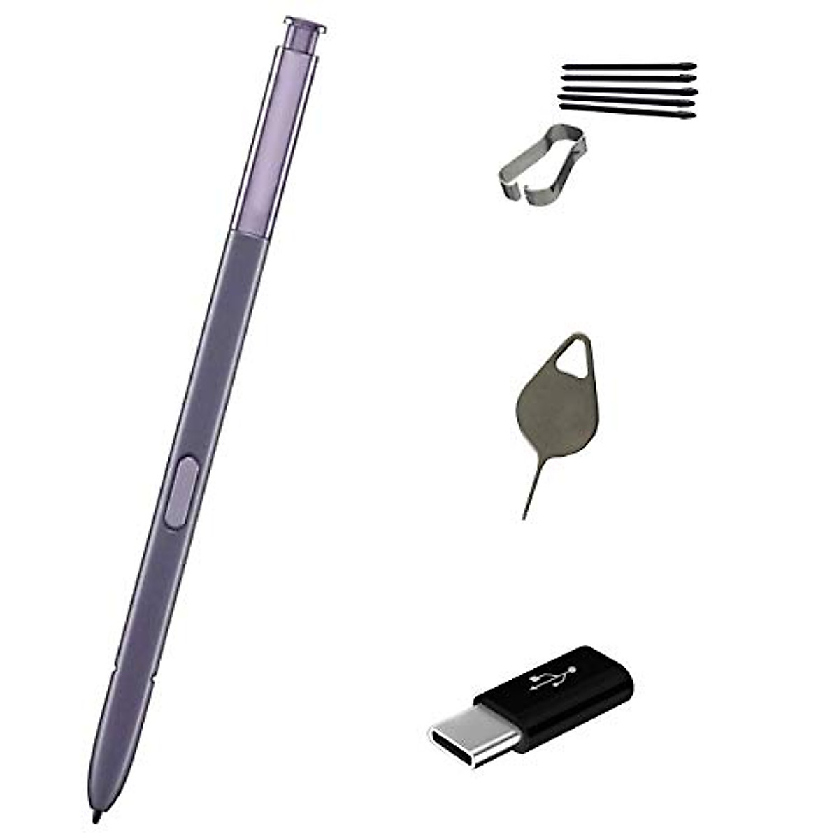 Ubrokeifixit Galaxy Note8 Touch Stylus S Pen Replacement for Samsung Galaxy Note 8 Note8 SM-N950U N950U1 N950F N950W N950FD,with Tips/Nibs,with Eject Pin,with Type-C to Micro USB Plug (Orchid-Gray)