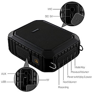 Bluetooth Voice Amplifier Wireless Mic, Waterproof Wireless Microphone and Speaker Set, 18W Personal Mic Headset for Speaking, Rechargeable Megaphone Portable Pa System for Teachers Black