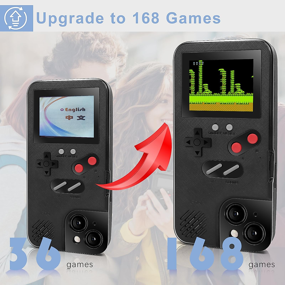 Chu9 Game Phone Case, 168 Built-in Small Video Games, Red, Compatible with iPhone 11 Pro